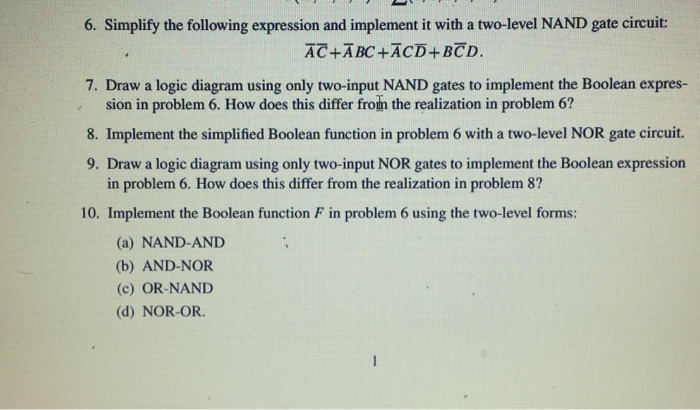 Solved Simplify The Following Expression And Implement It