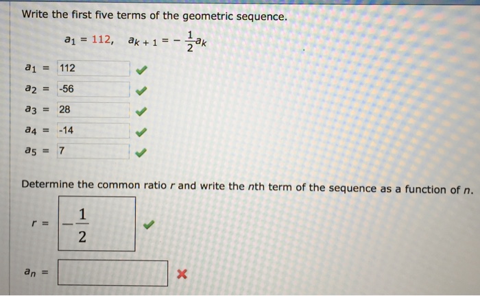 Write The First Five Terms Of The Geometric Sequen... | Chegg.com Write The First Five Terms Of The Geometric Sequen... | Chegg.com