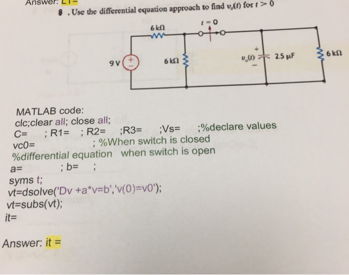 Solved Use The Differential Equation Approach To Find Vo 