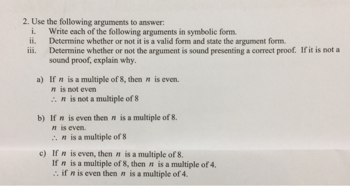 Solved Use The Following Arguments To Answer I Write Ea 