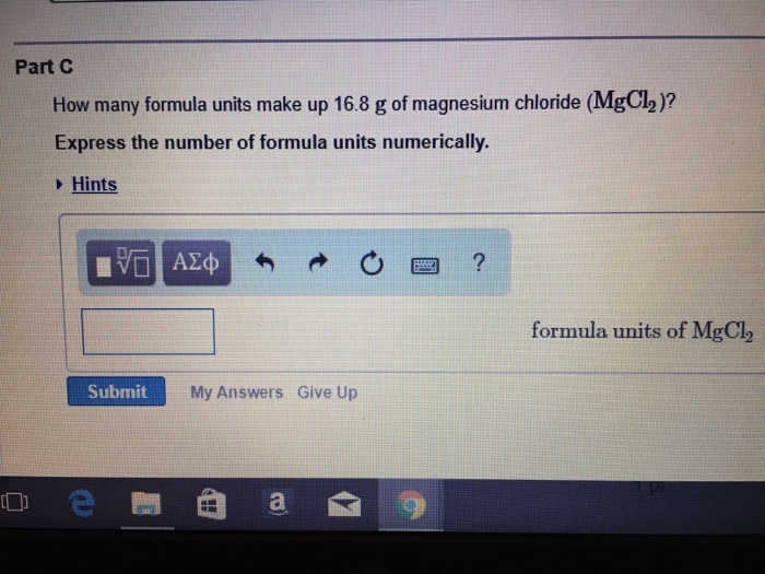 Solved: Part C How Many Formula Units Make Up 16.8 G Of Ma... | Chegg.com Solved: Part C How Many Formula Units Make Up 16.8 G Of Ma... | Chegg.com