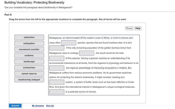Solved: Can You Complete This Paragraph About Biodiversity... | Chegg.com Solved: Can You Complete This Paragraph About Biodiversity... | Chegg.com