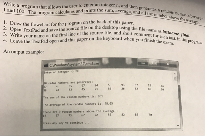 Solved Write A Program That Allows The User To Enter An I