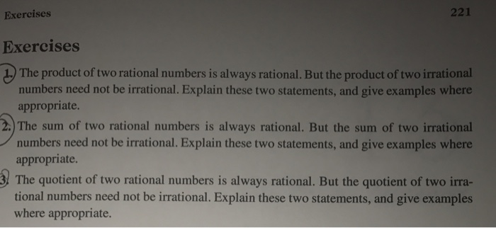 Solved Exercises 221 Exercises The Product Of Two Rationa Chegg