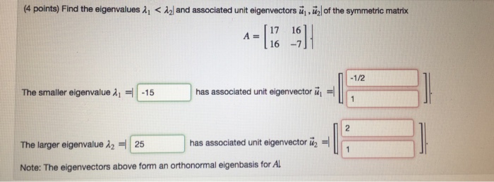 Solved Find The Eigenvalues Lambda 1 