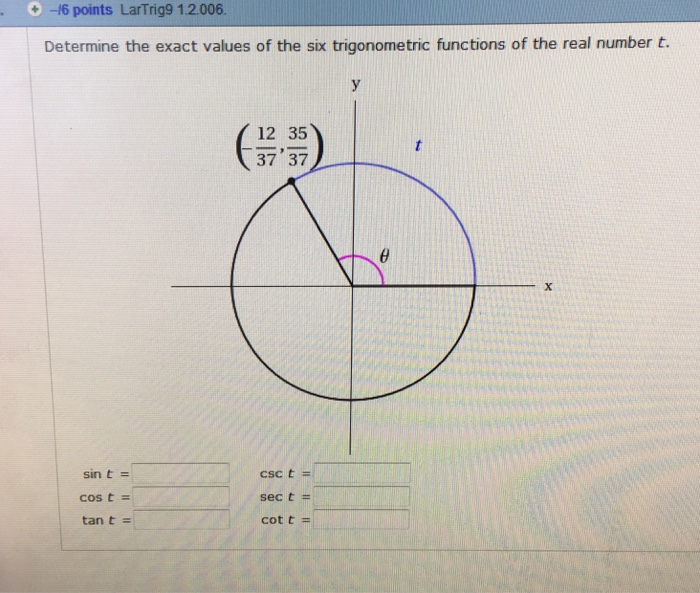 Solved: Determine The Exact Values Of The Six Trigonometri... | Chegg.com Solved: Determine The Exact Values Of The Six Trigonometri... | Chegg.com