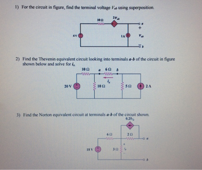 Solved: For The Circuit In Figure, Find The Terminal Volta 