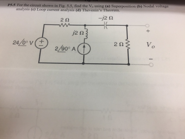 Solved For The Circuit Shown In Fig 5 5 Find The V O Us
