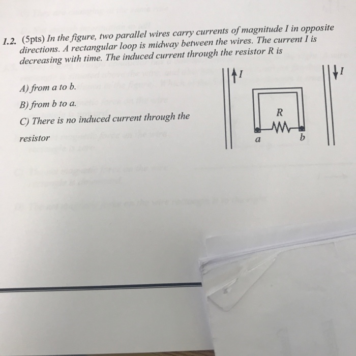 Solved In The Figure Two Parallel Wires Carry Currents O