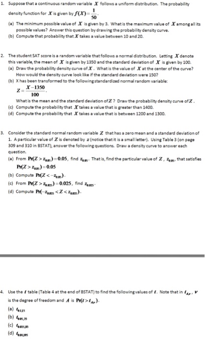 Solved Suppose That A Continuous Random Variable X Follow