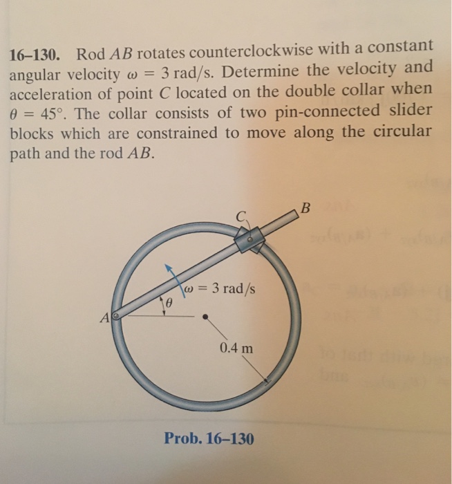 Solved Rod Ab Rotates Counterclockwise With A Constant An 