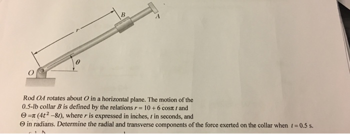 Solved: Rod OA Rotates About O In A Horizontal Plane. The ... | Chegg.com Solved: Rod OA Rotates About O In A Horizontal Plane. The ... | Chegg.com