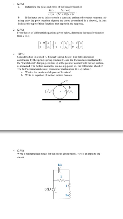 Solved: A. Determine The Poles And Zeros Of The Transfer F... | Chegg.com Solved: A. Determine The Poles And Zeros Of The Transfer F... | Chegg.com