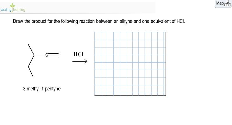 Draw The Product For The Following Reaction Between An Alkyne And One Equivalent Of Hcl.