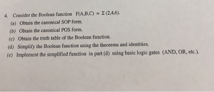 Solved Consider The Boolean Function Fa B C Sigma 5258