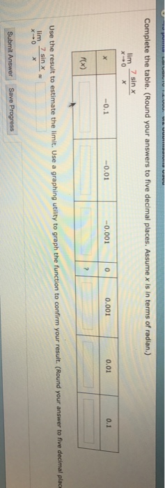 Solved Complete The Table Round Your Answers To Five De