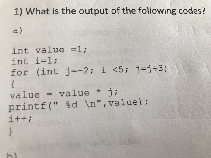 What Is The Output Of The Following Codes Int Val
