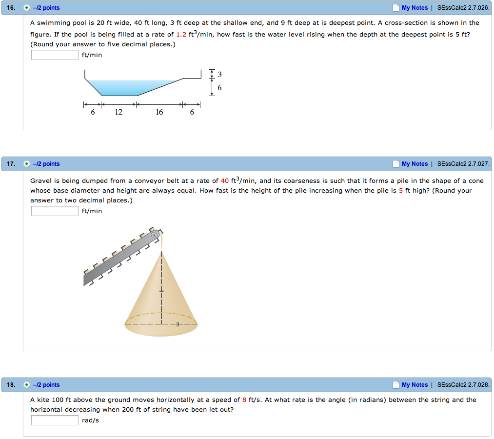 A Swimming Pool Is 20 Ft Wide 40 Ft Long 3 Ft Chegg