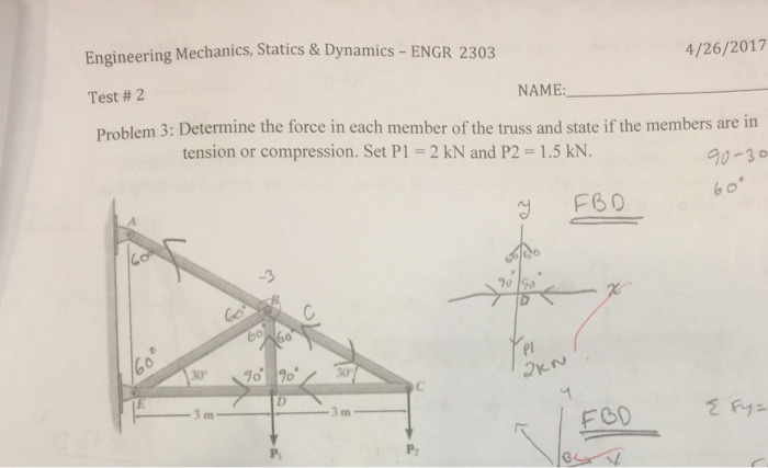 Solved: Determine The Force In Each Member Of The Truss An... | Chegg.com Solved: Determine The Force In Each Member Of The Truss An... | Chegg.com