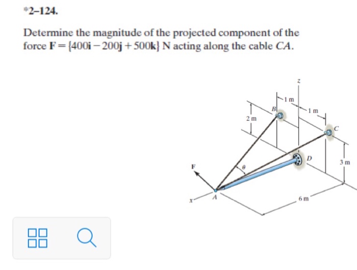 2 124 Determine The Magnitude Of The Projected C