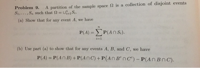 Solved A Partition Of The Sample Space Ohm Is A Collectio 
