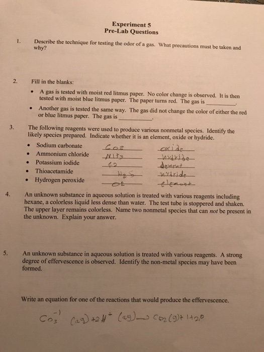 Solved Experiment 8 Pre Lab Questions Answer All Calculat Chegg
