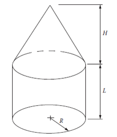 A silo consists of a right circular cylinder topped by a r... | Chegg.com