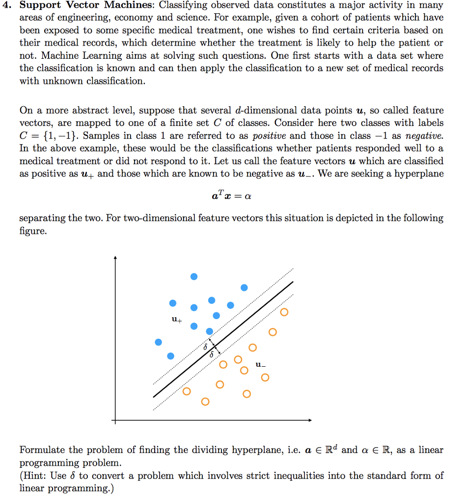 Solved 4. Support Vector Machines: Classifying observed data | Chegg.com