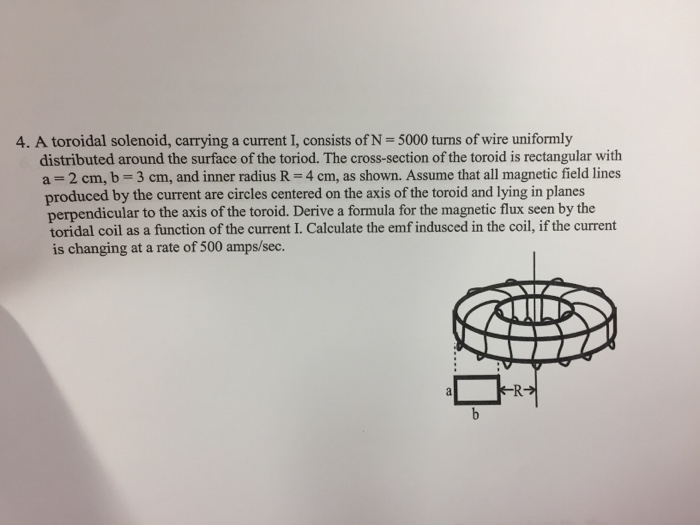 Solved: A Toroidal Solenoid, Carrying A Current I, Consist... | Chegg.com