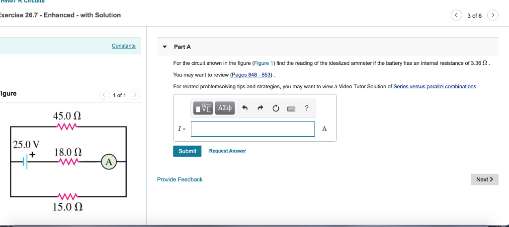 Solved xercise 26.7 Enhanced -with Solution Constants Part A | Chegg.com