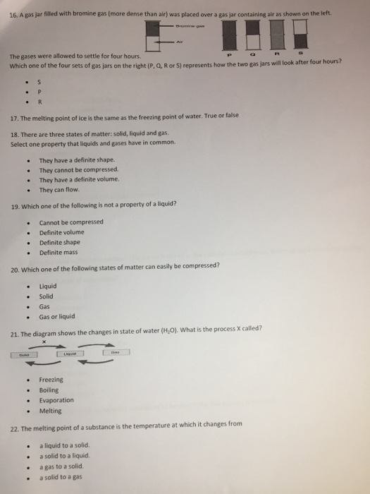 Solved: 30. Phases Of Matter- Vocabulary Quiz Name The Six... | Chegg.com