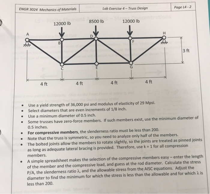 Solved: ENGR 3024 Mechanics Of Materials Lab Exercise 4 Tr... | Chegg.com