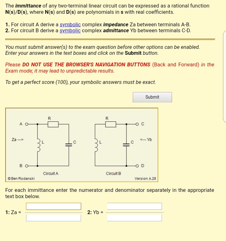 Solved: The Immittance Of Any Two-terminal Linear Circuit ... | Chegg.com