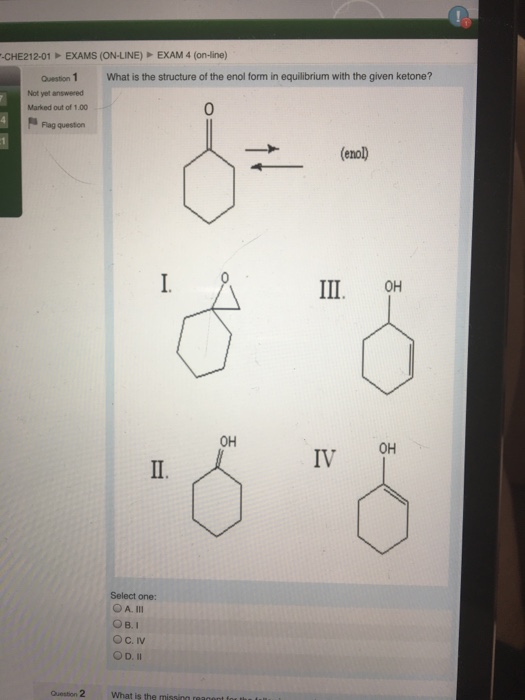 Solved: What Is The Structure Of The Enol Form In Equilibr... | Chegg.com