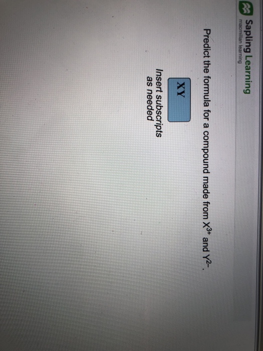 Solved: Sapling Learning Predict The Formula For A Compoun... | Chegg.com