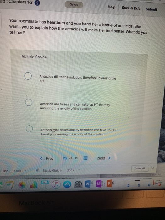 Solved: Ulz: Chapters 1-3 6 Saved Help Save&Exit Submit Yo... | Chegg.com
