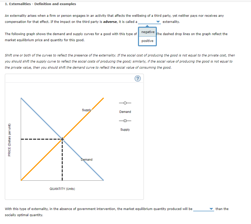 Solved 1. Externalities Definition and examples An | Chegg.com