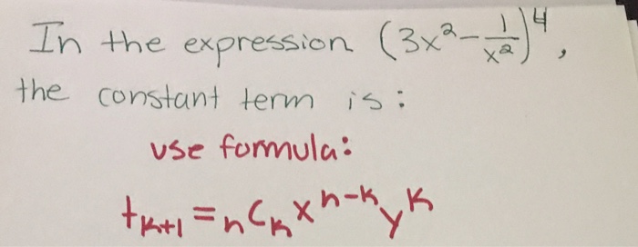 Solved What is the constant term? Using the formula | Chegg.com