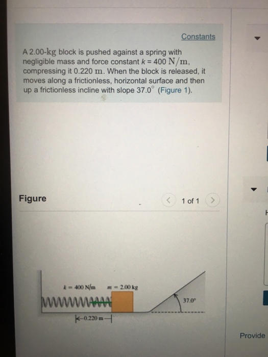 Solved: Constants A 2.00-kg Block Is Pushed Against A Spri... | Chegg.com