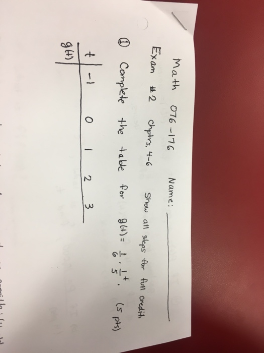 Solved: Math 076 -176 Name Exam 2 ChFtrs. 4-6 Show All Sep... | Chegg.com