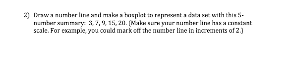 Solved 2) Draw a number line and make a boxplot to represent | Chegg.com
