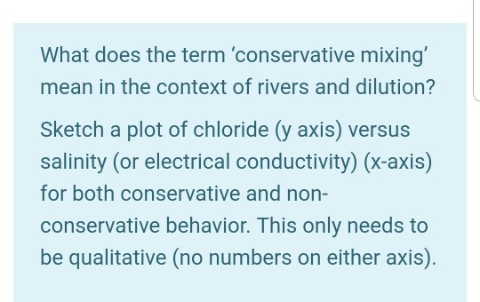 What does the term 'conservative mixing' mean in the | Chegg.com