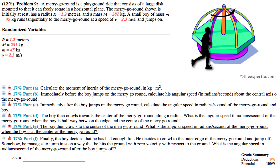 Solved: (12%) Problem 9: A Merry-go-round Is A Playground ... | Chegg.com