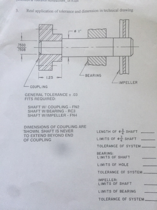 Real Application Of Tolerance And Dimension In Tec... | Chegg.com
