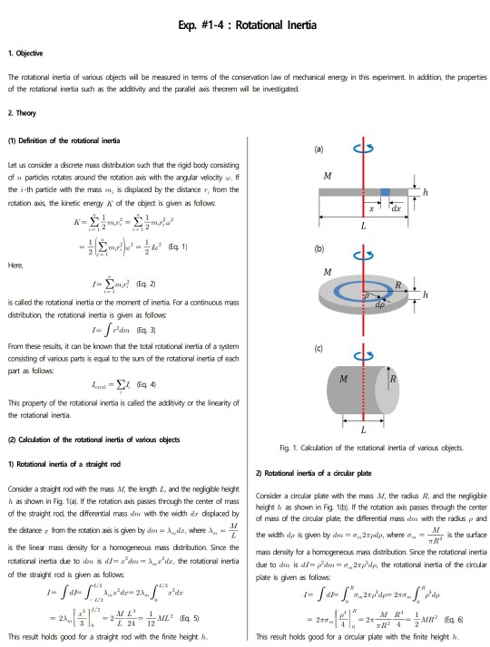 Solved: Experiment: Rotational Inertia. Experiment Values:... | Chegg.com