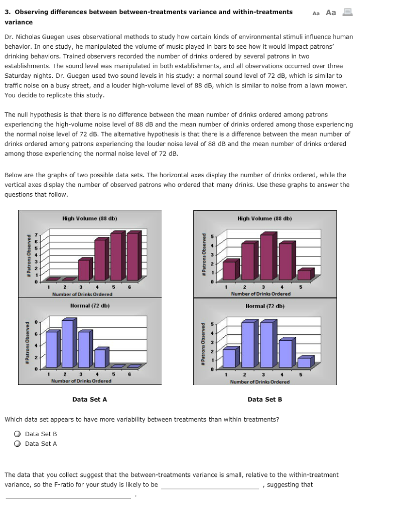 Solved 3. Observing differences between between-treatments | Chegg.com