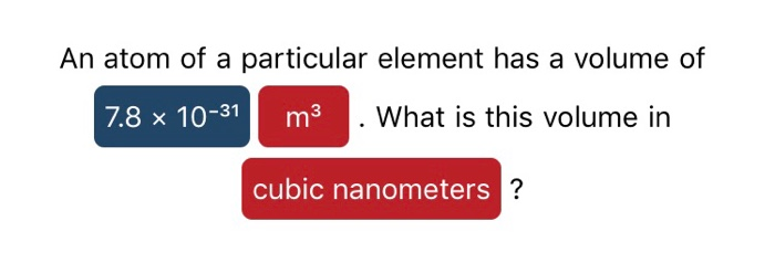 Solved: An Atom Of A Particular Element Has A Volume Of 7.... | Chegg.com Solved: An Atom Of A Particular Element Has A Volume Of 7.... | Chegg.com