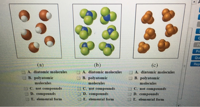 Solved: Diatomic Molecules Polyatomic Molecules Not Compou... | Chegg.com