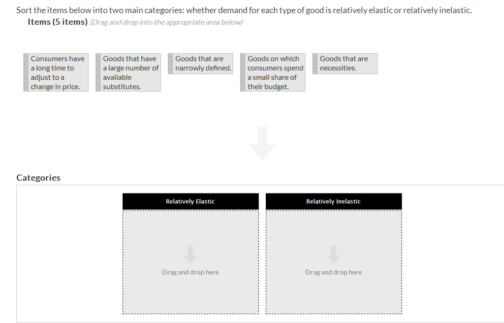 Solved Sort the items below into two main categories: | Chegg.com