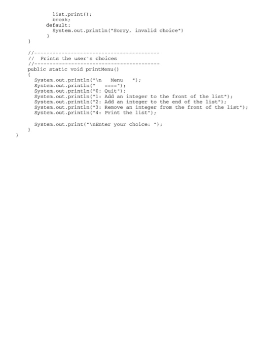 Solved A Linked List Of Integers File Intlist Java Contai